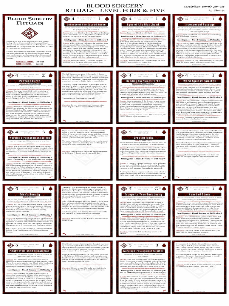 Blood Sorcery Rituals Level 4&5 | PDF