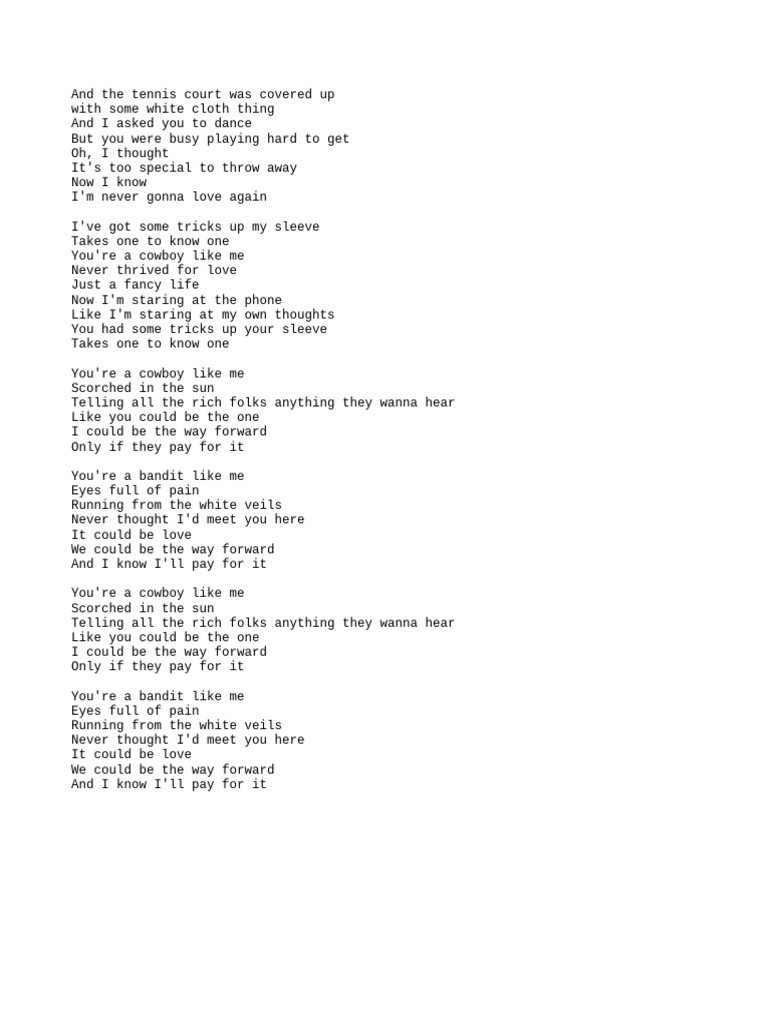 Cowboy Like Me-Other Pov | PDF