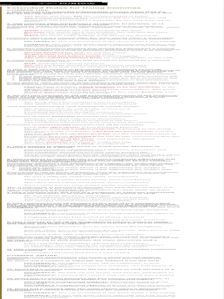 English Comma Rules | PDF | Comma | Adjective