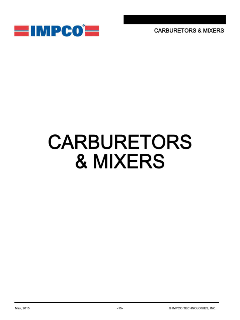 Impco Carburetors-Mixers | PDF | Carburetor | Throttle