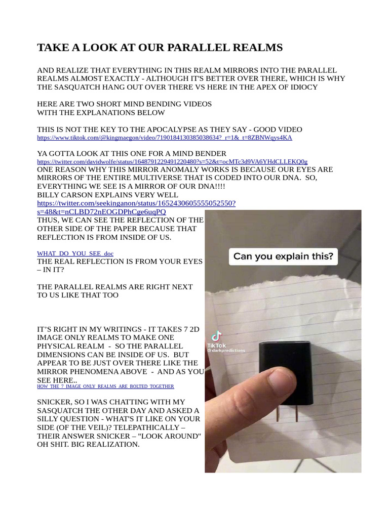 Take A Look at Our Parallel Realms | PDF | Mirror