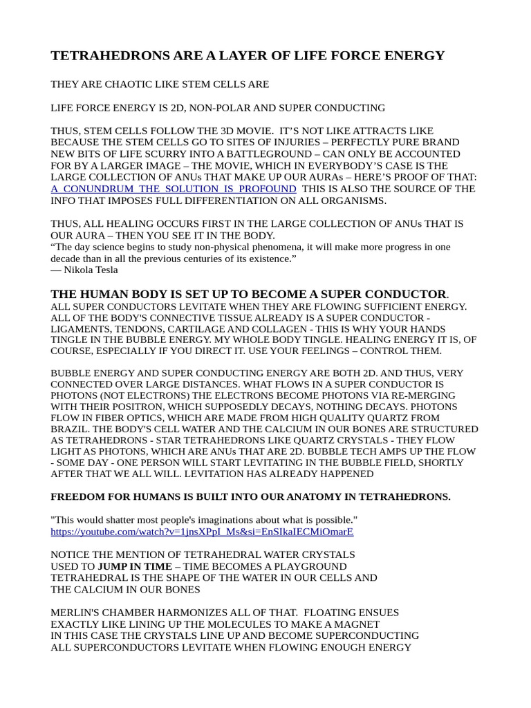 Tetrahedrons Are A Layer of Life Force e | Download Free PDF | Water ...