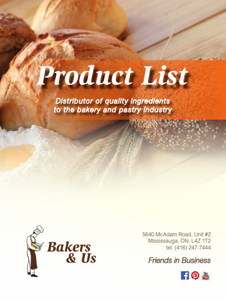 Product List | PDF | Flour | Cakes