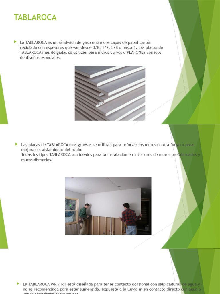 Tipos y Usos de Tablaroca USG | PDF | Paneles de yeso | Ingeniería de ...
