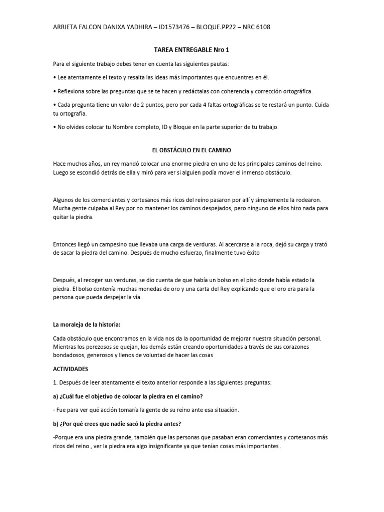TAREA ENTREGABLE Nro 1 | PDF