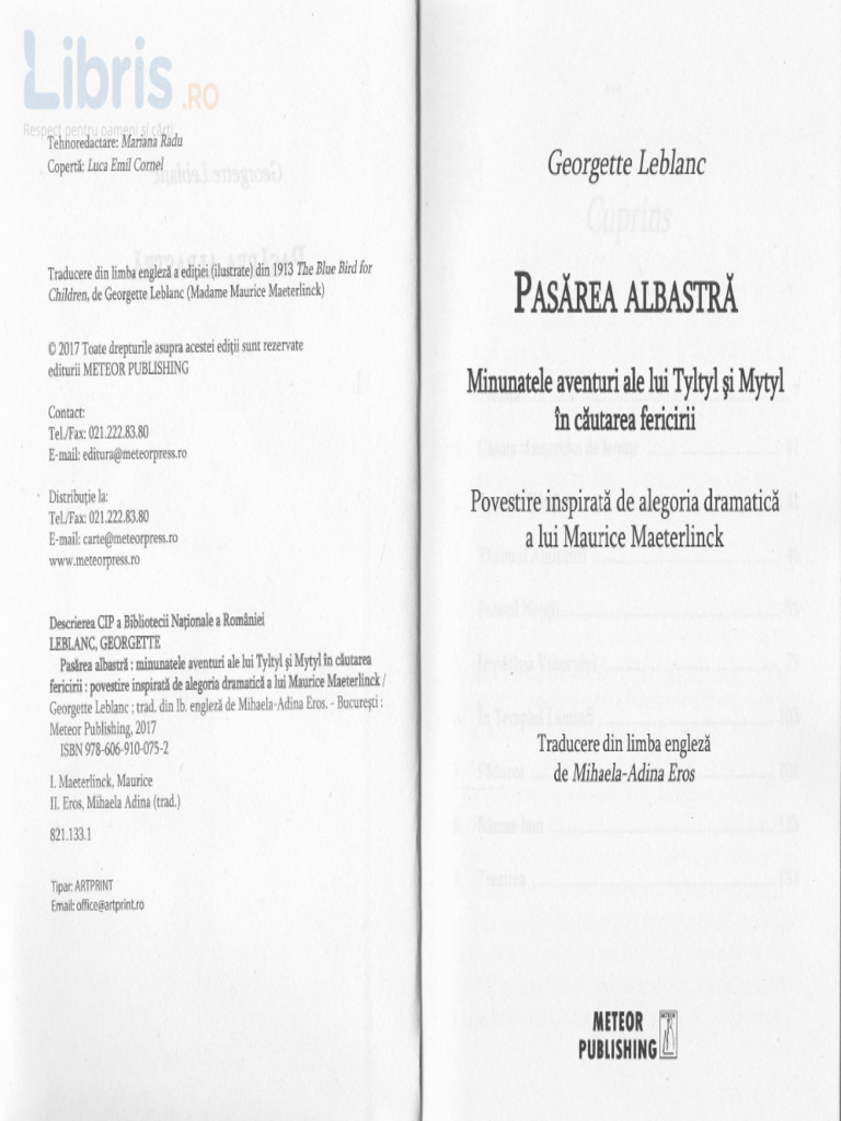 Pasarea Albastra - Georgette Leblanc | PDF