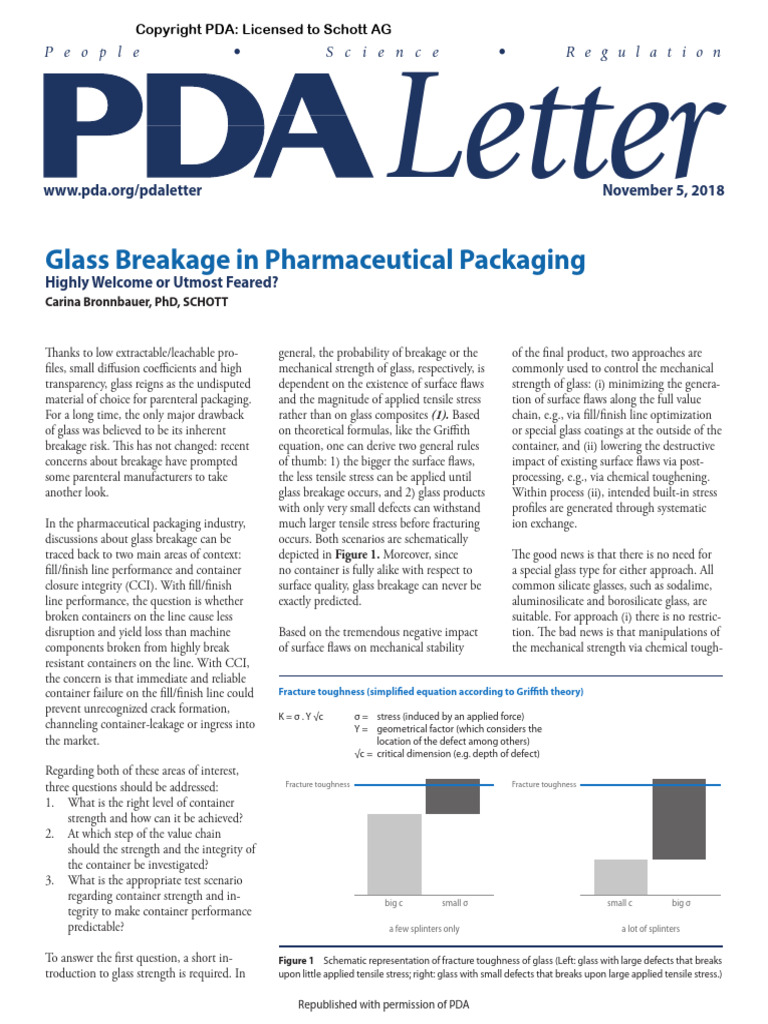 2018 PDA Letter Glass Breakage in Pharmaceutical Packaging | PDF ...