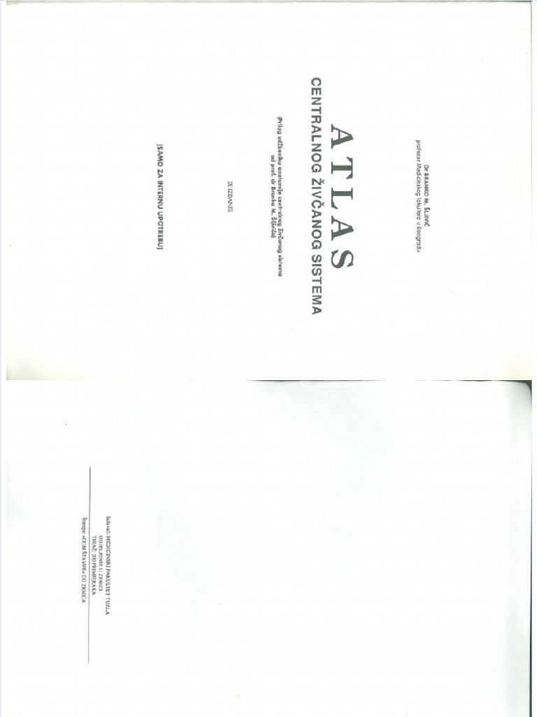 Dokumen - Tips Atlas Centralnog Nervnog Sistema Branko Sljivic | PDF