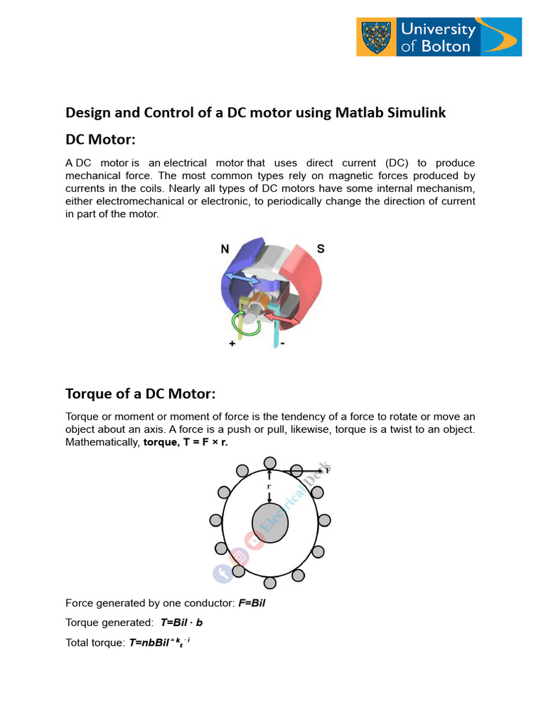 DC Motor Design in Matlab Simulink | PDF | Teaching Methods & Materials