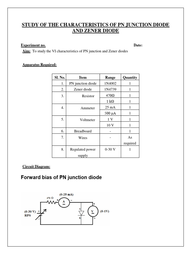 PN Junction Diode and Zener Diode Hardware | PDF | P–N Junction | Diode