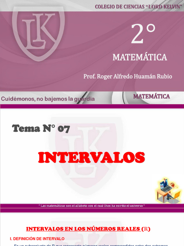 Tema N 7 Intervalos 2do LK | PDF | Entero | Intervalo (Matemáticas)