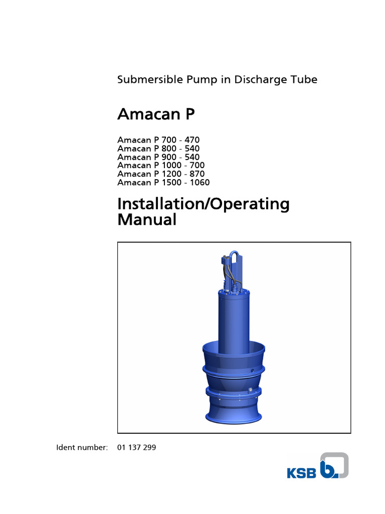 KSB Amacan P Installation Manual | PDF | Pump | Safety