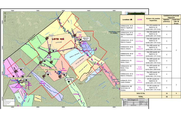 Mapa Lote 192 Con Comunidades - Propuesta de Puestos de Vigilancia | PDF