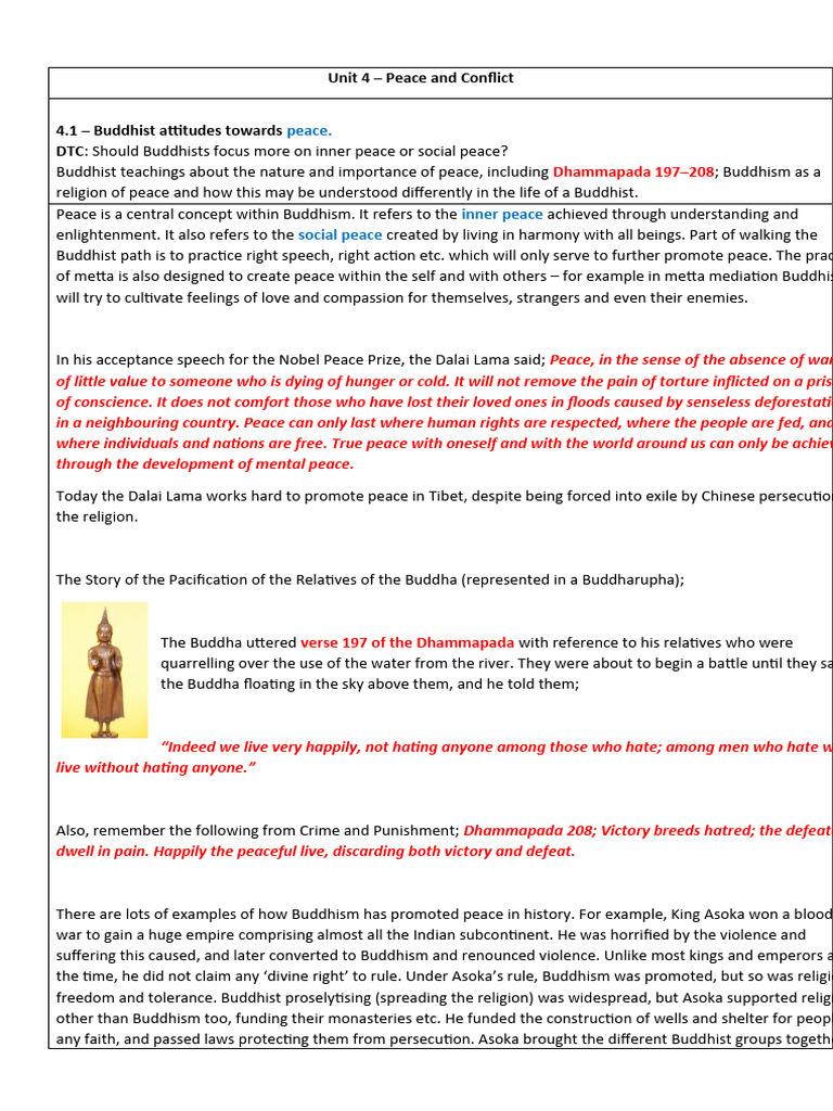 Peace and Conflict Notes | PDF | Pacifism | Weapons Of Mass Destruction