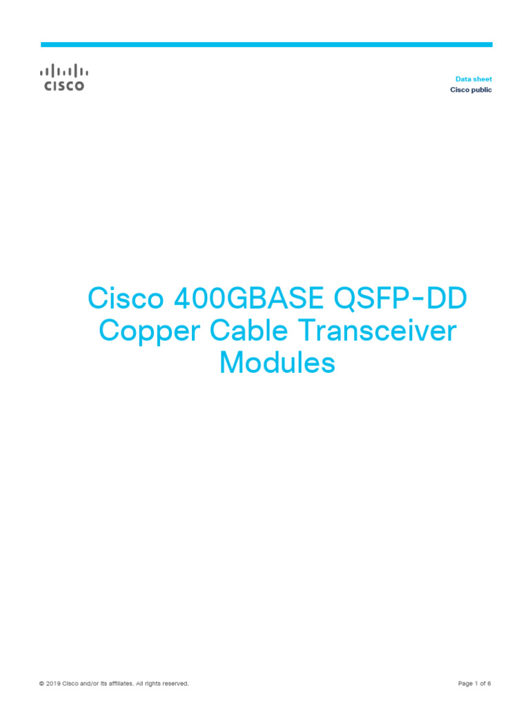 Cisco 400G Base QSFP - Datasheet | PDF | Networking Standards | Electronics