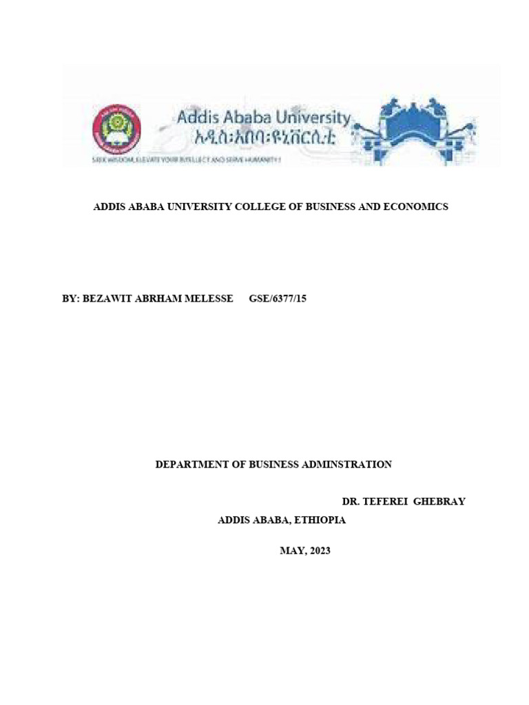 Bezawit Abrham Componentsof Feasibility Study Mba-1 | PDF ...
