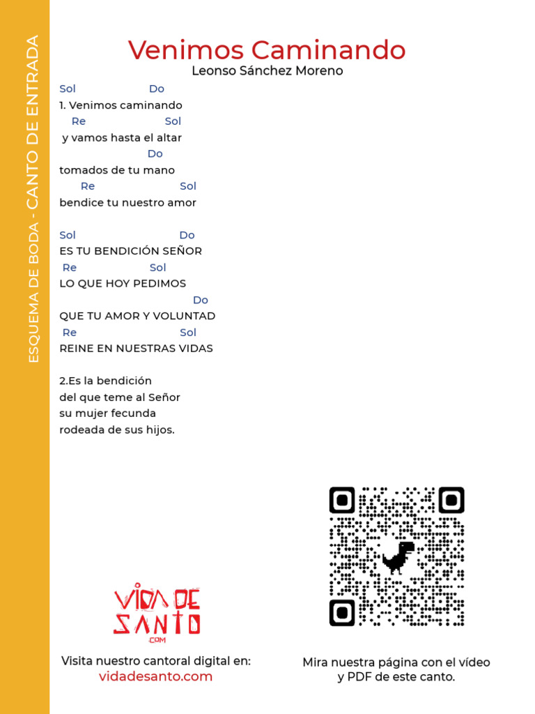 Venimos Caminando Acordes Canto de Entrada para Boda | PDF