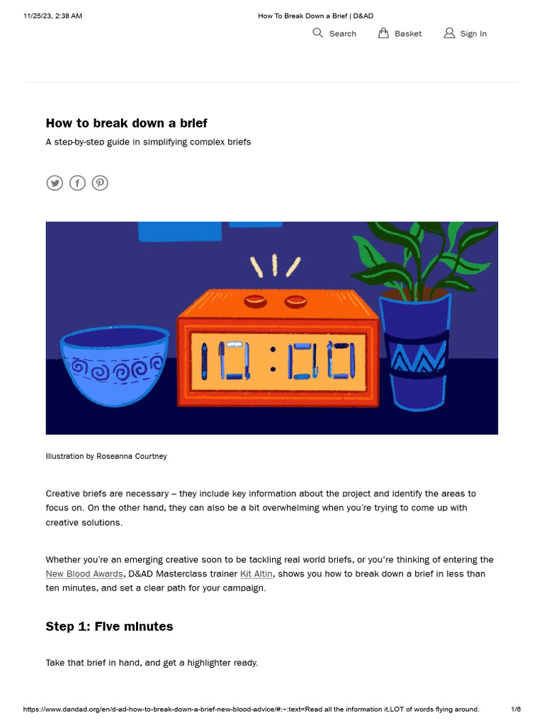 How To Break Down A Brief - D&AD | PDF