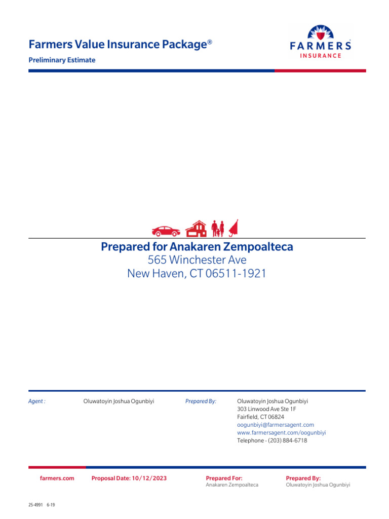 Farmers Insurance - Auto Quote - Anakaren | PDF | Cost Of Living ...