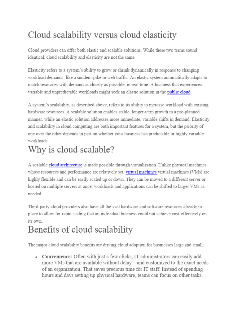 Cloud Scalability Versus Cloud Elasticity | PDF | Cloud Computing ... Cloud Scalability Versus Cloud Elasticity | PDF | Cloud Computing ...
