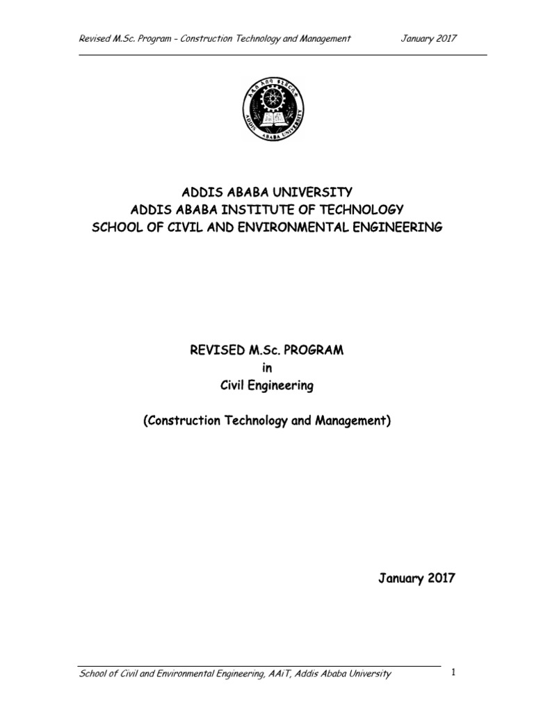AAiT Curriculum - MSC - COTM Revised January 2017 | PDF | Postgraduate ...