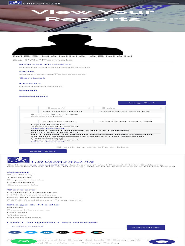 View Your Reports - Chughtai Lab | PDF | Social Science