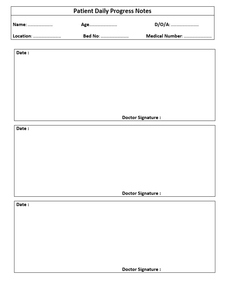 Patient Daily Progress Notes | PDF
