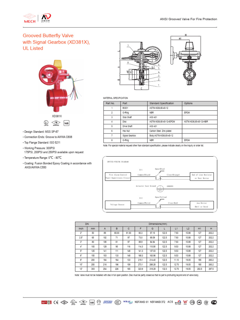 Valvula Mariposa GXG 2in - 12in XD381X | PDF | Manufactured Goods | Mechanical Engineering