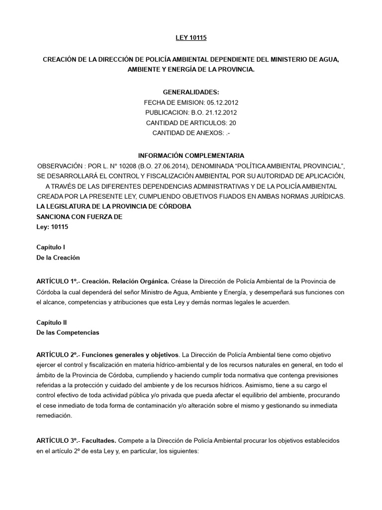 Ley No 10115 Creacion de La Direccion de Polic | PDF | Policía | Presupuesto