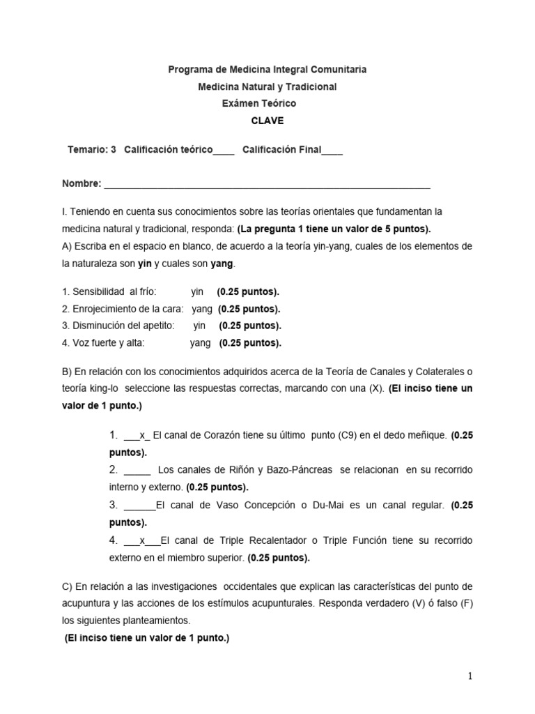 Modelo de Examen MNT 2 | PDF | Acupuntura | Yin y yang