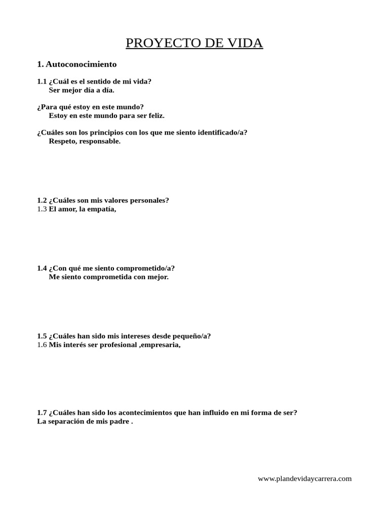 Proyecto de Vida | PDF | Autosuperación