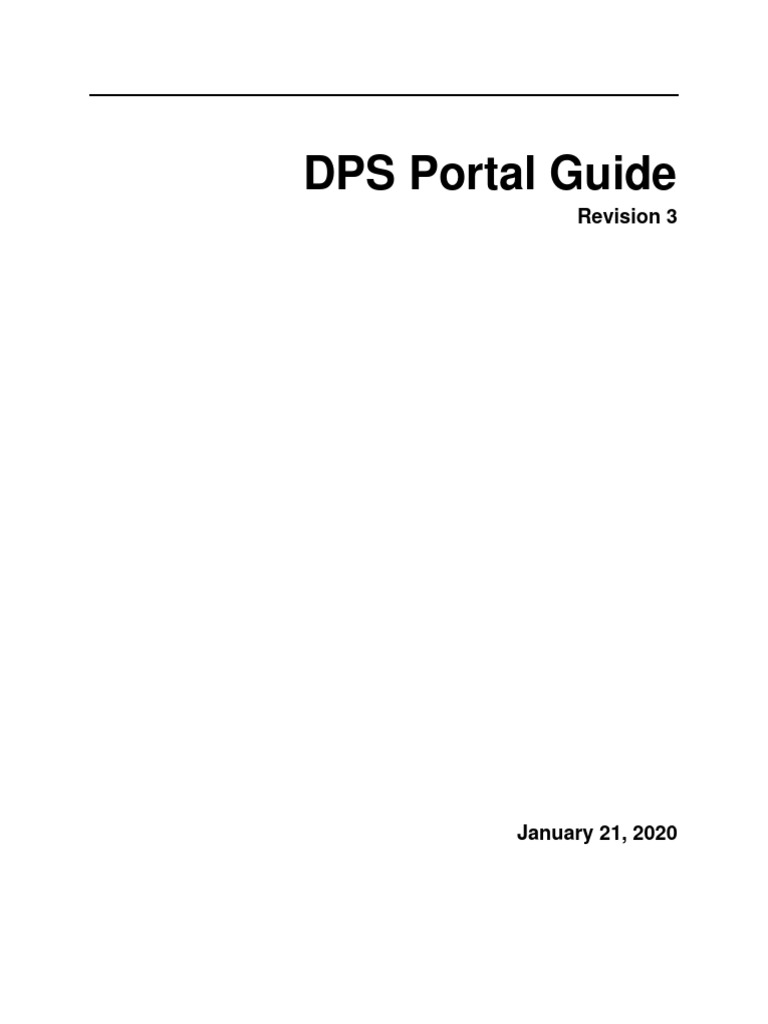 DPS Portal Guide | PDF
