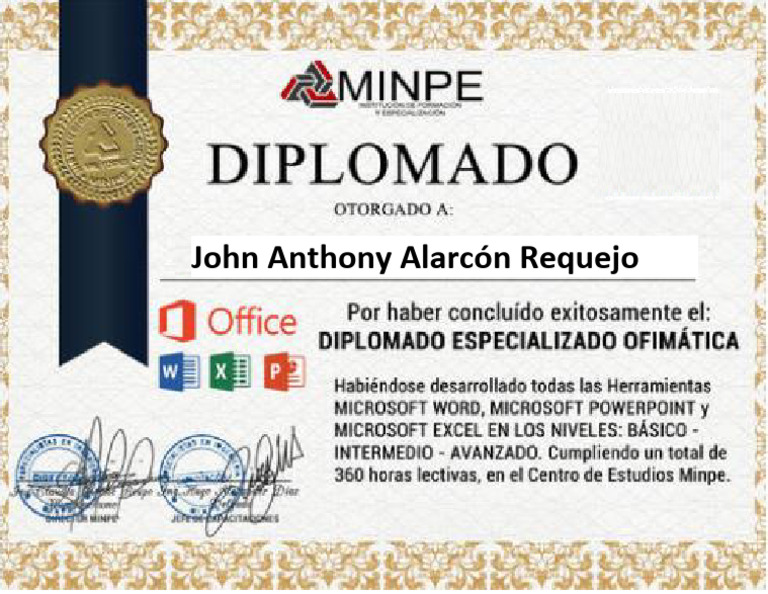 Certificado Minpe | PDF