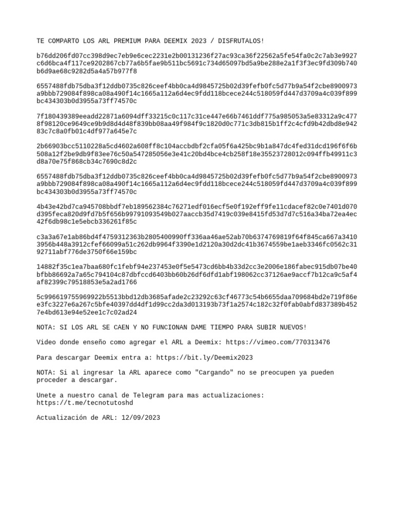 ARL Premium Links for Deemix 2023 | PDF