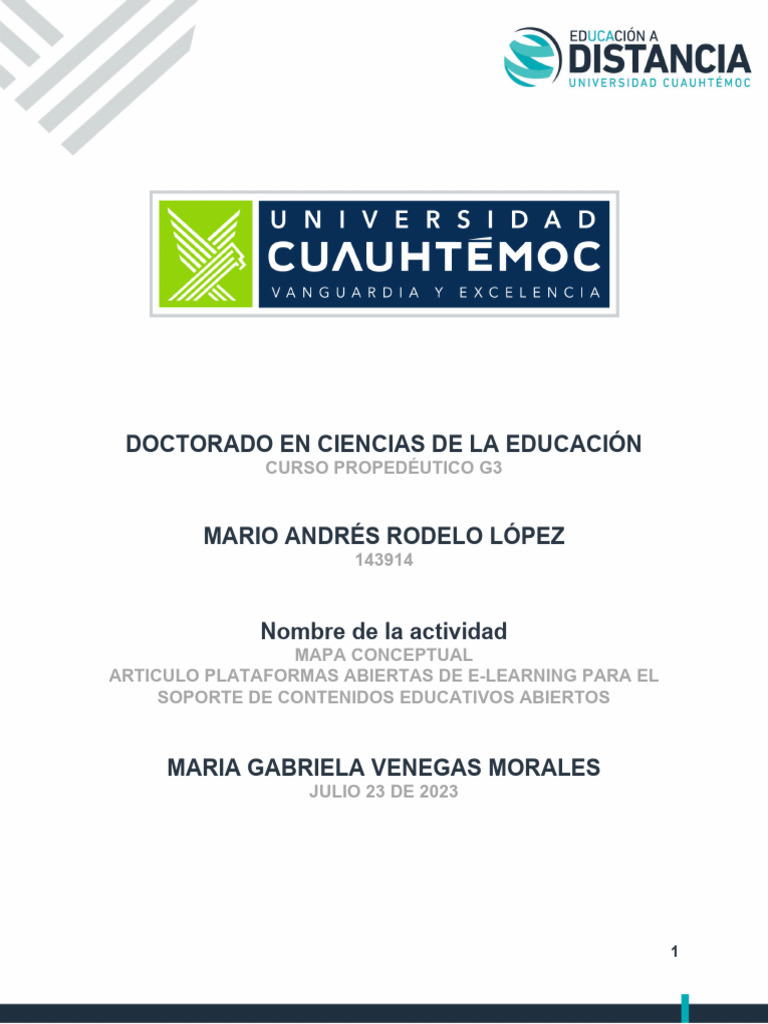 MARIO ANDRÉS RODELO LÓPEZ 2.2 MapaConceptual | PDF | Aprendizaje ...