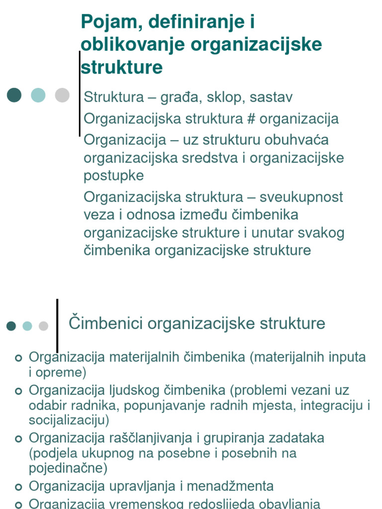 Vrste Organizacijske Strukture I Dio | PDF