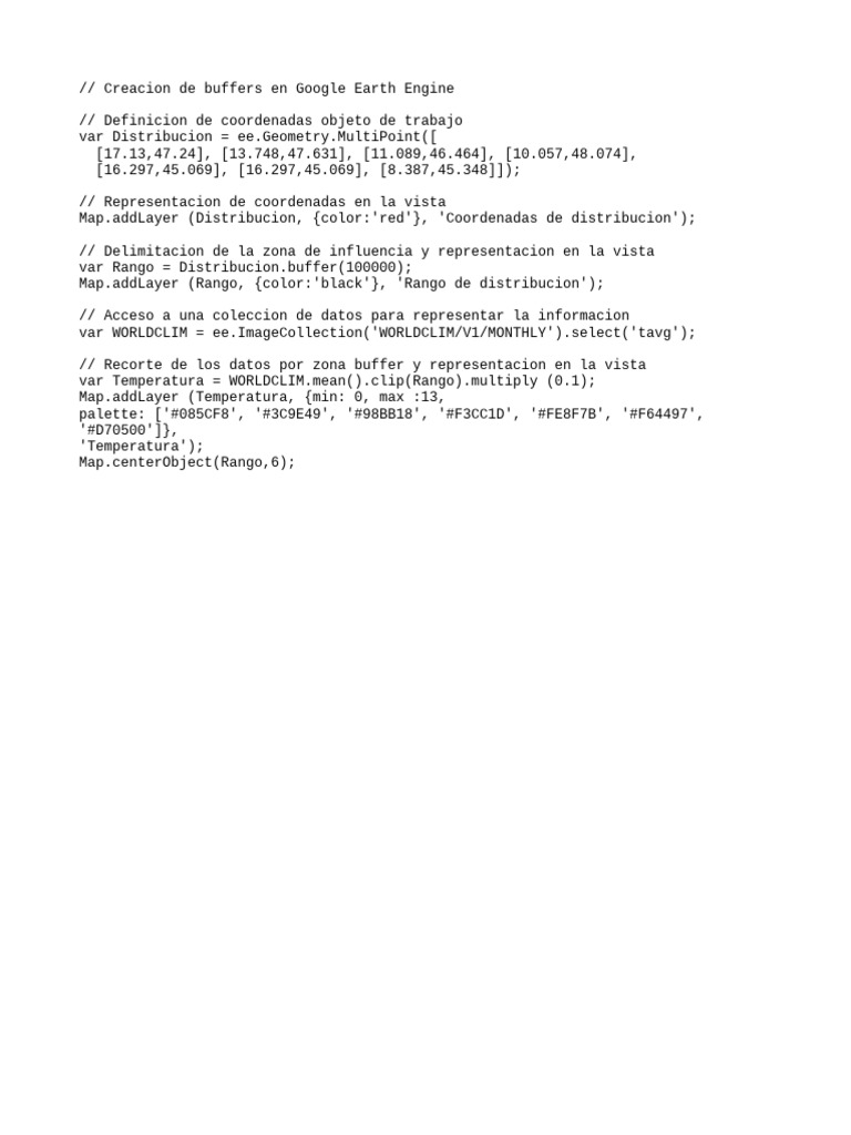 Creacion de Buffers en Google Earth Engine | PDF