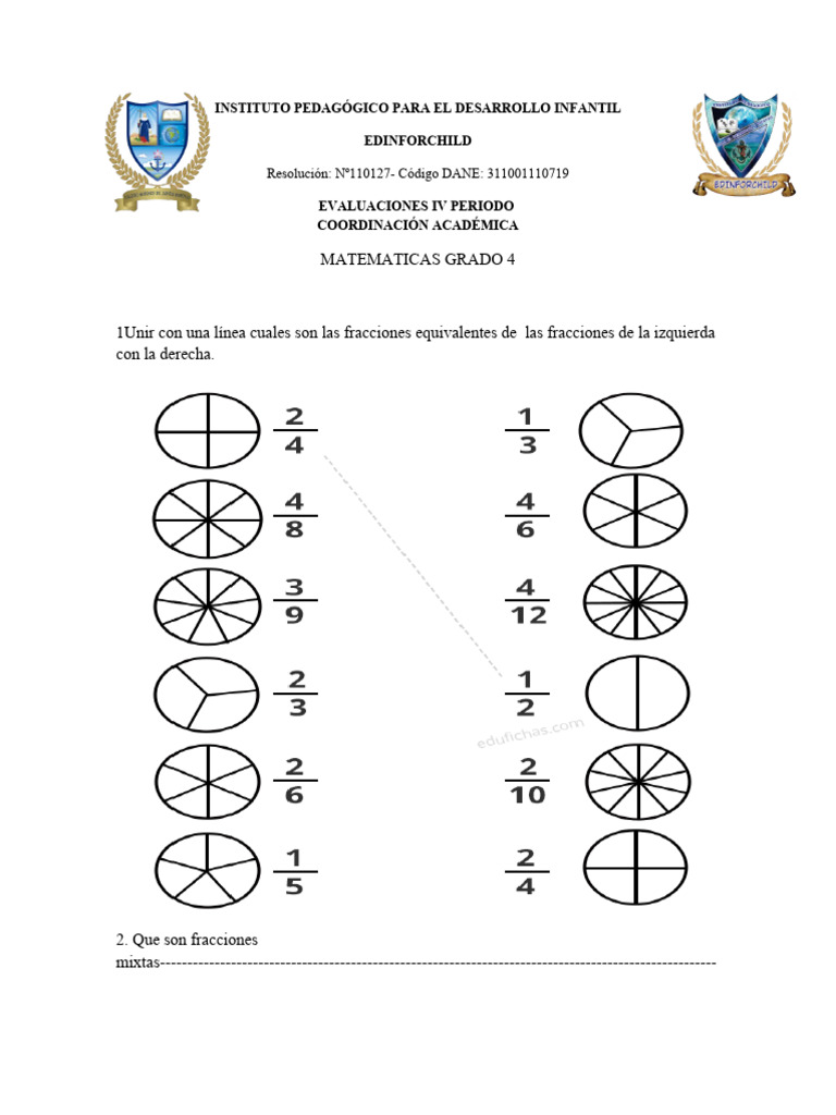 Evaluaciones Cuarto Periodo Grado Cuarto Matematicas, Geometria ...