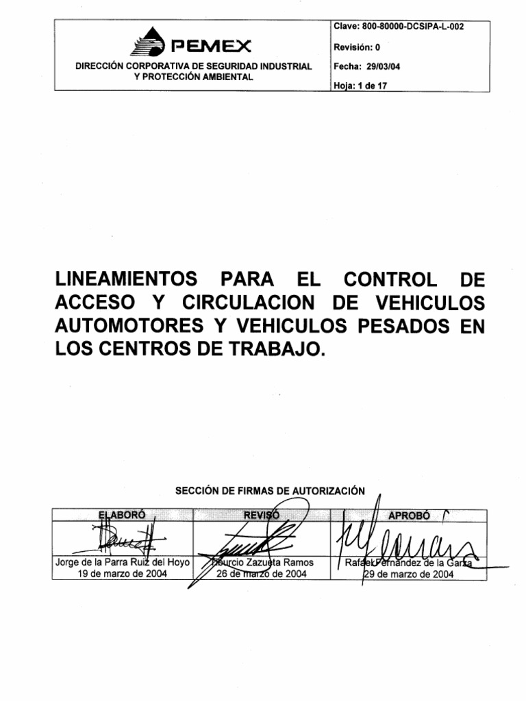 800-80000-DCSIPA-L-002 Lineamientos de Control de Acceso | PDF | Camión ... 800-80000-DCSIPA-L-002 Lineamientos de Control de Acceso | PDF | Camión ...