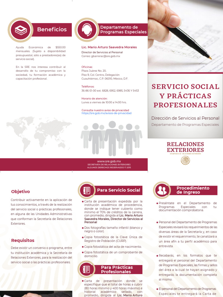 Triptico Servicio Social 2023 | PDF