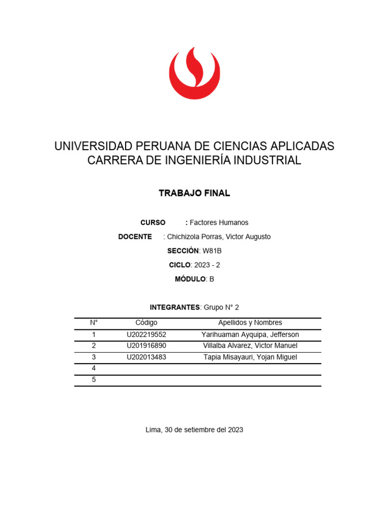 TF FactoresHumanos Grupo7 | PDF | Decibel | ruido
