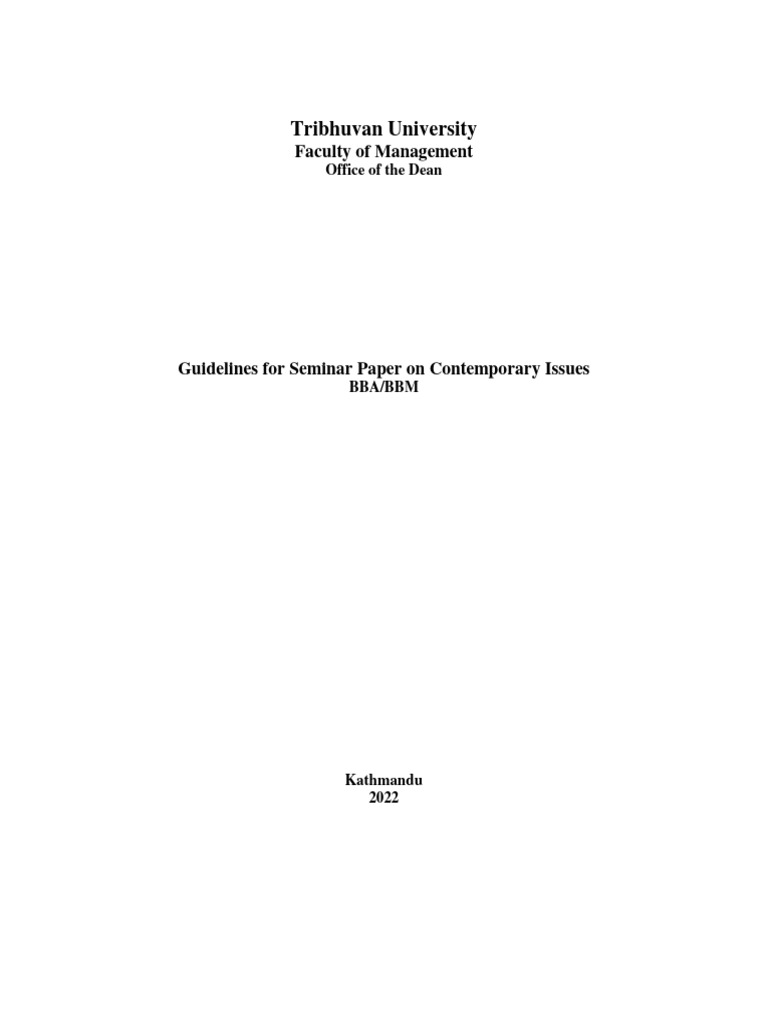 Seminar Paper Guidelines for BBA/BBM | PDF | Paragraph | Citation