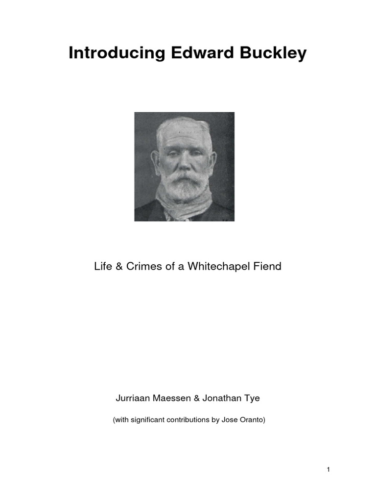 Introducing Edward Buckley Article | PDF | Police | Jack The Ripper