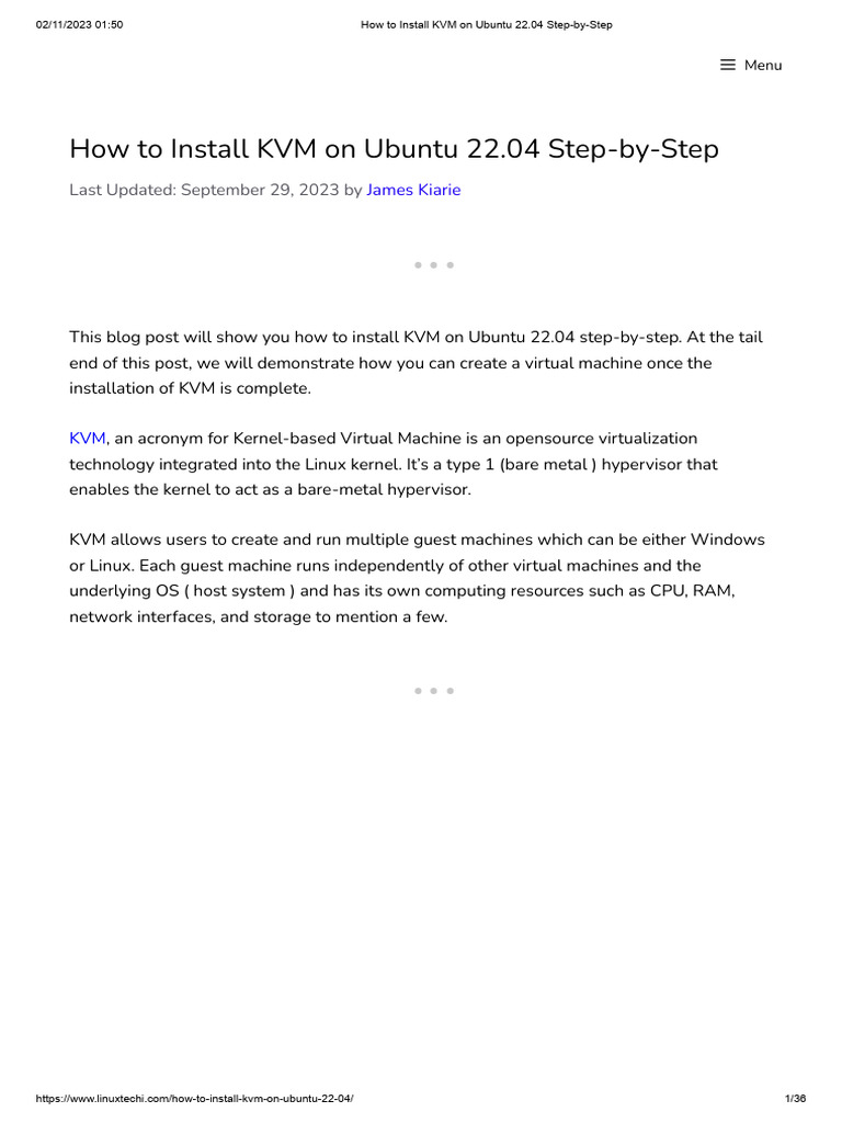 How To Install KVM On Ubuntu 22.04 Step-by-Step | PDF | Software Engineering | Utility Software
