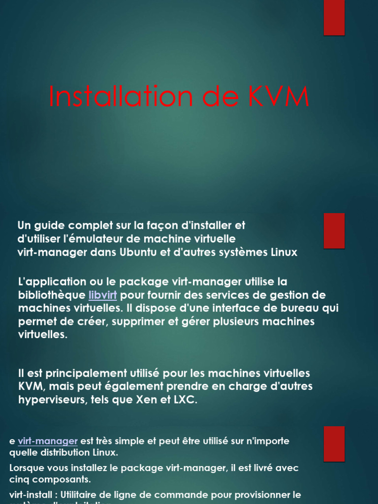 Guide d'installation de KVM sur Linux | PDF | Linux | Machine virtuelle