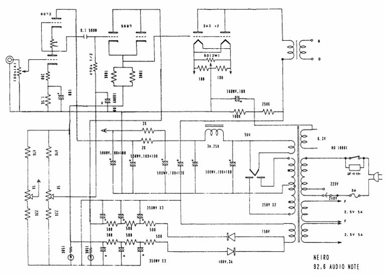 Audio Note 2a3 Amp Model Neiro Schematic Diagram | PDF