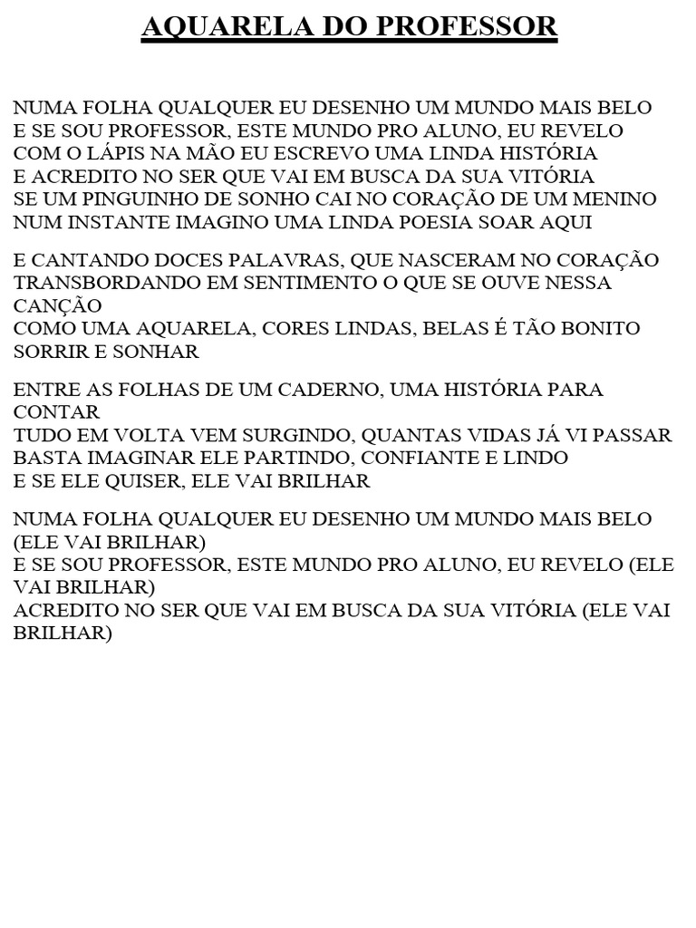 Aquarela Do Professor | PDF