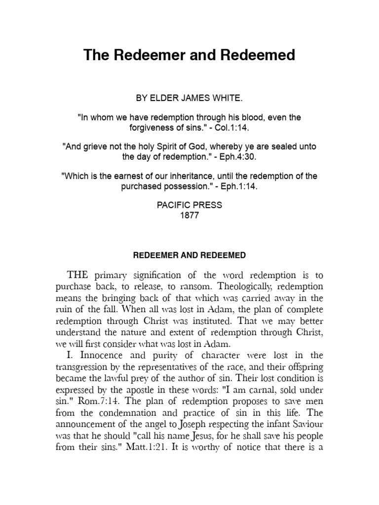 The Redeemer and Redeemed | PDF | Jesus | Resurrection Of Jesus