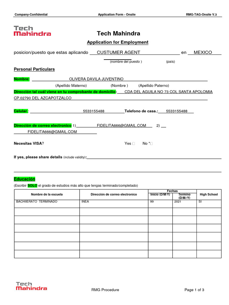 Application Form E 1 010236 | PDF