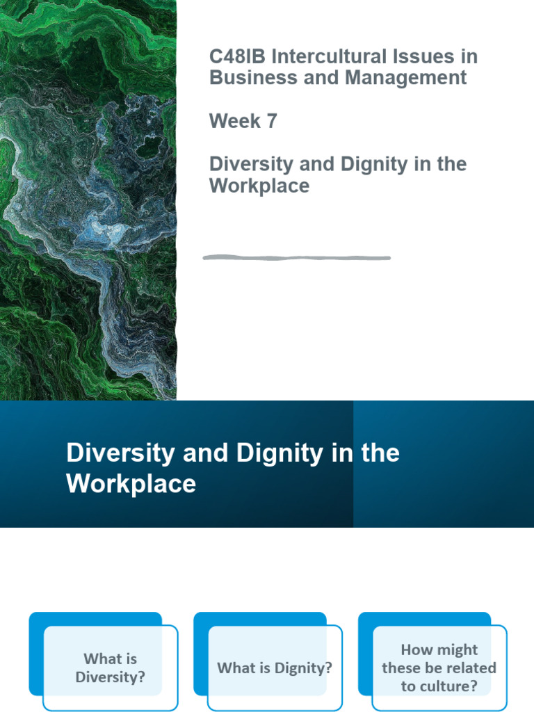 C48IB - Week 7 Lecture Slides - 2023 | PDF | Diversity (Business ...